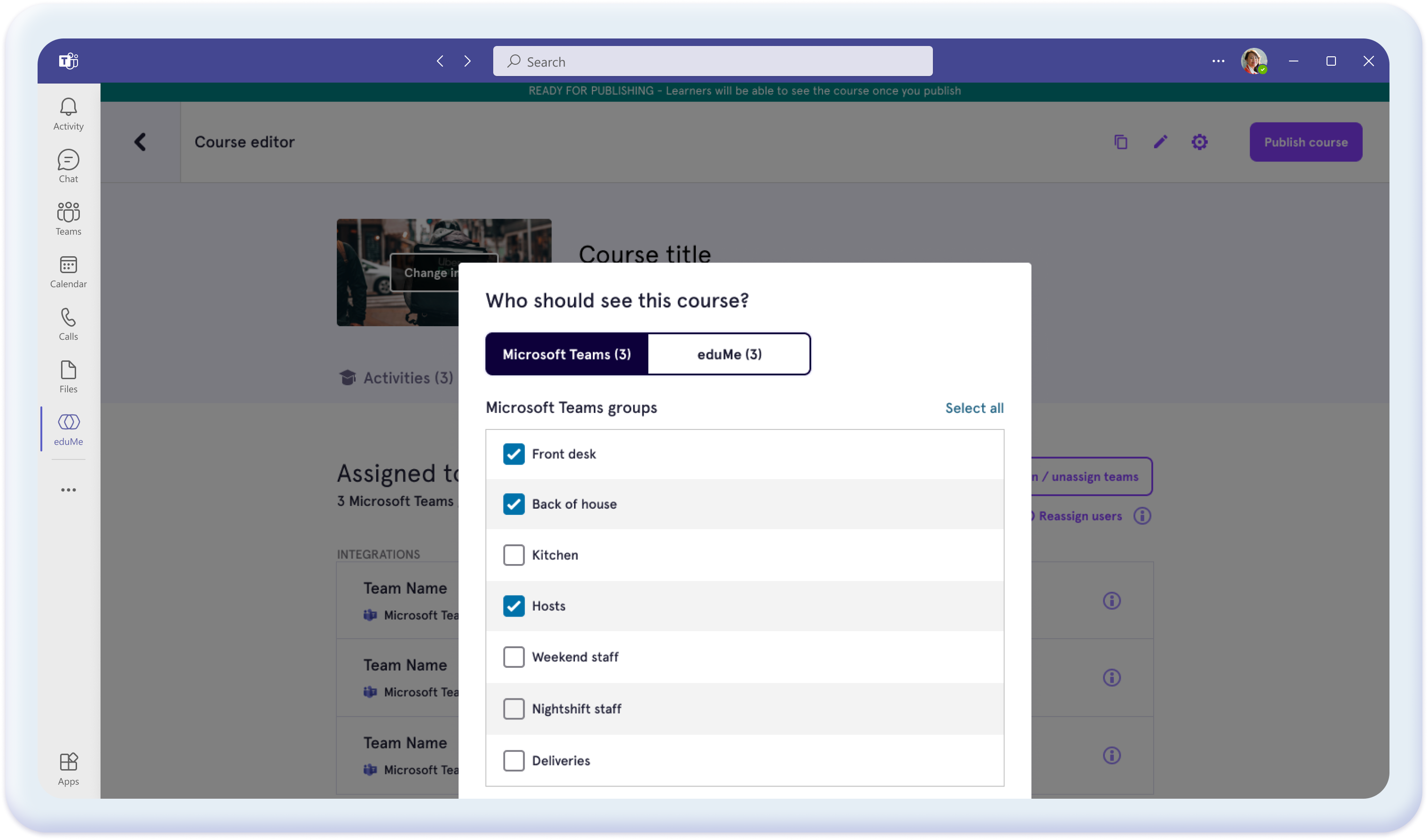 Microsoft Teams Training App | eduMe